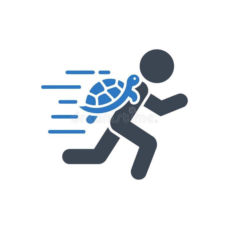 Fast Running with Turtle Icon Stock Vector - Illustration of sign, icon ...