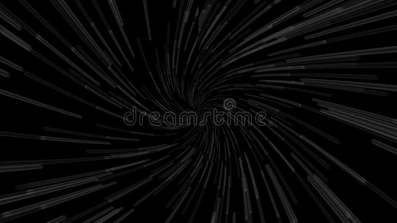 Fast Rushing Rays of Light Forming a Deep Vortex. White Abstract ...