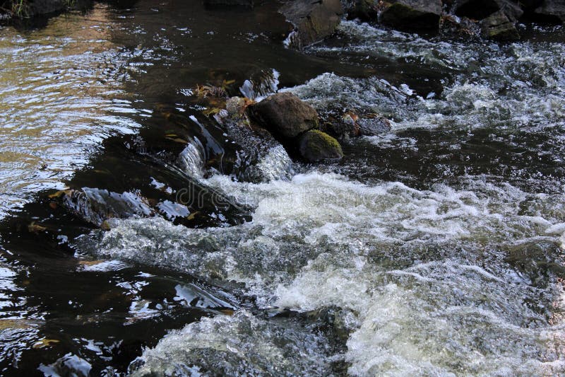 Rushing River Water Over Rocks and Boulders in a Scenic Countryside ...