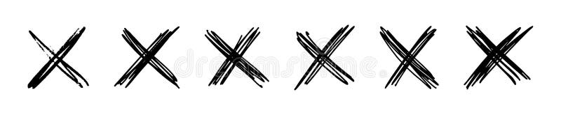 Fast Scribble Crosses. Simple Drawn Crossed Out Cancel Signs. Vector ...