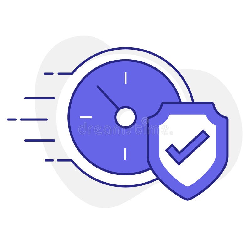 A Fast and Secure Icon with a Clock and a Shield, Representing Speed ...