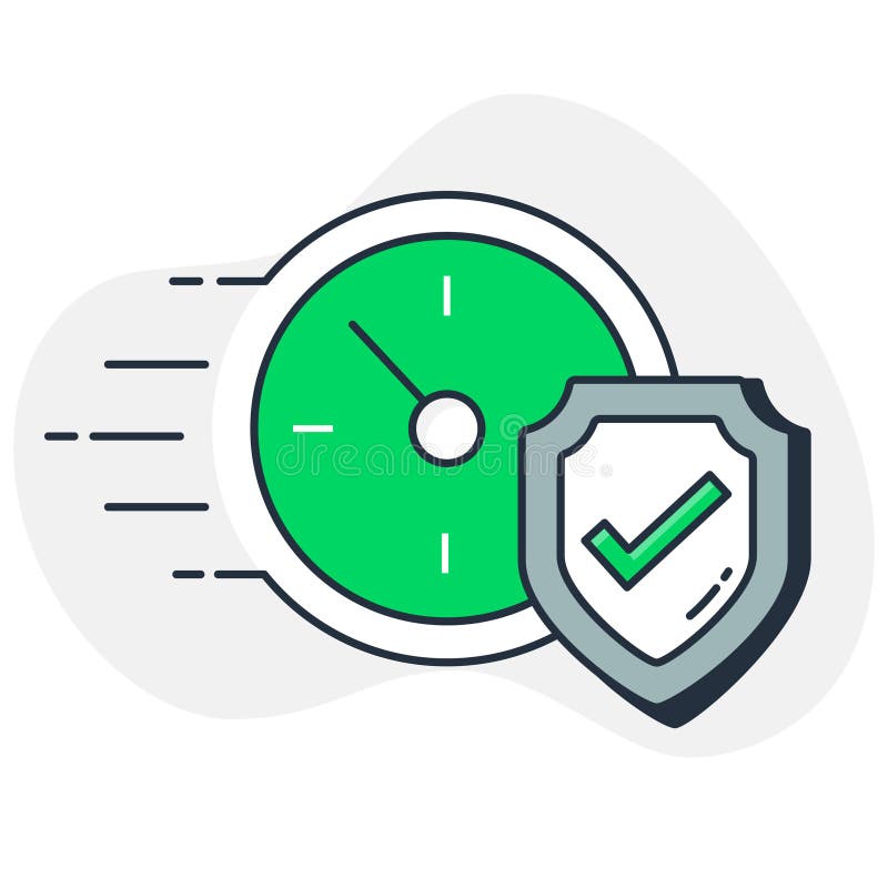 A Fast and Secure Icon with a Clock and a Shield, Representing Speed ...