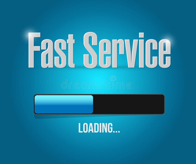 Fast Service Loading Bar Sign Concept Stock Illustration - Illustration ...