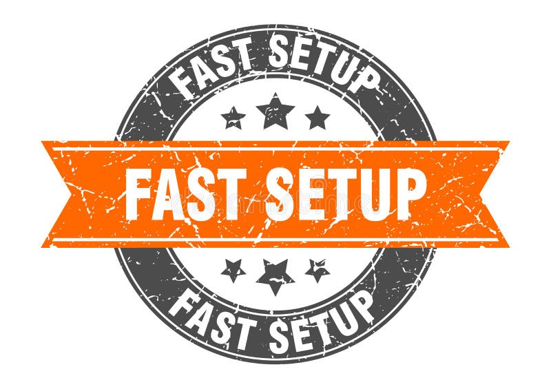 Fast Setup Round Stamp with Ribbon. Label Sign Stock Vector ...