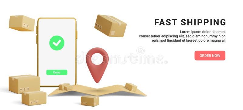 Fast Shipping. Concept for Fast Delivery Service Stock Vector ...