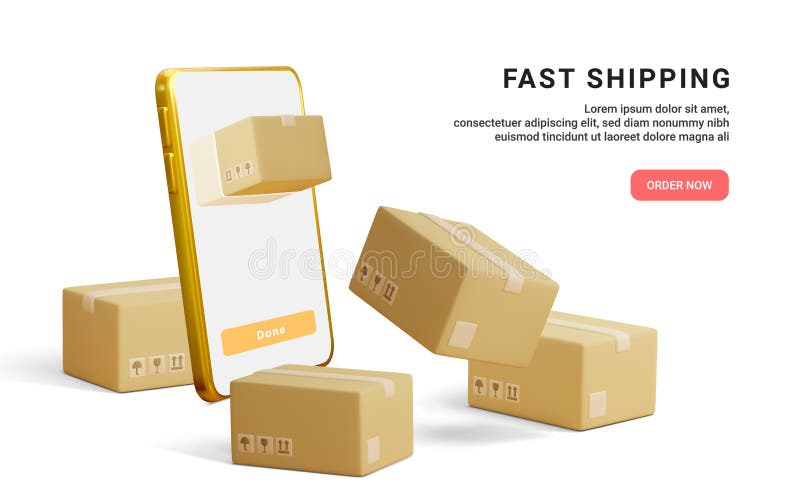 Fast Shipping. Concept for Fast Delivery Service Stock Vector ...