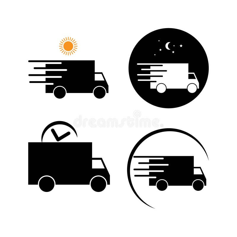 Fast Shipping Delivery Truck Vector Graphic Design Template Stock ...