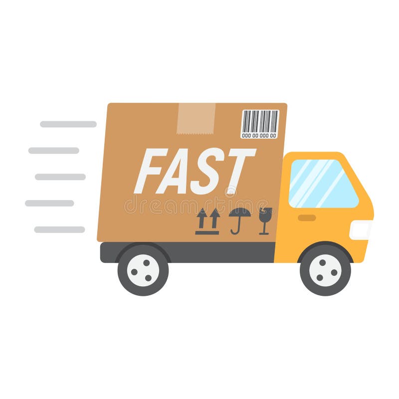 Fast Shipping Line Icon, Delivery Truck Stock Vector - Illustration of ...
