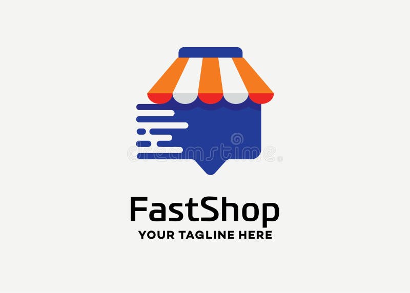 Fast shop Icon logo stock vector. Illustration of market - 206464573