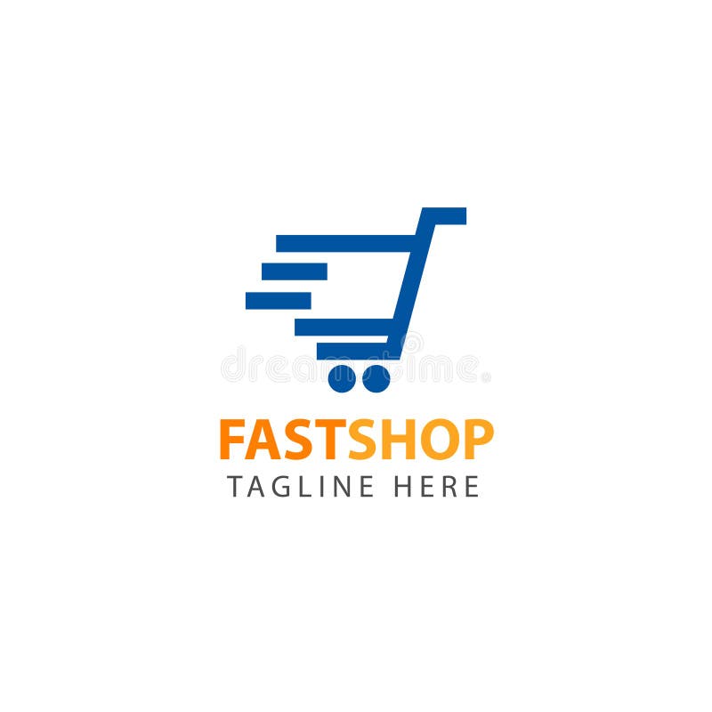 Fast shop Icon logo stock vector. Illustration of market - 206464573