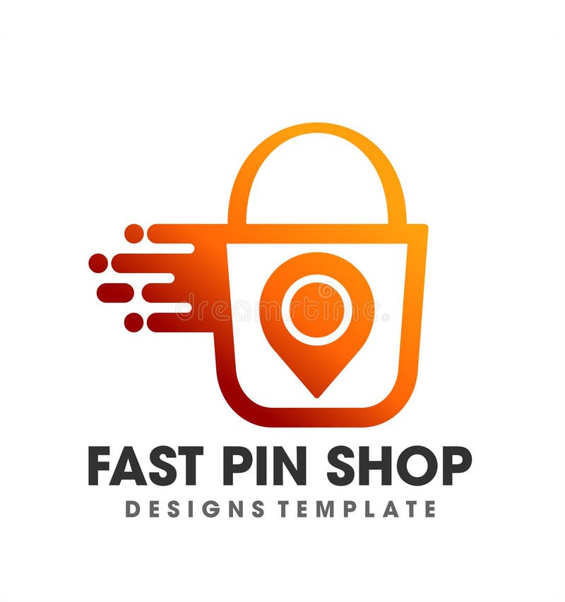 Fast Shopping Pin Icon , Creative Pin Fast Shop Logo, Fast Point ...