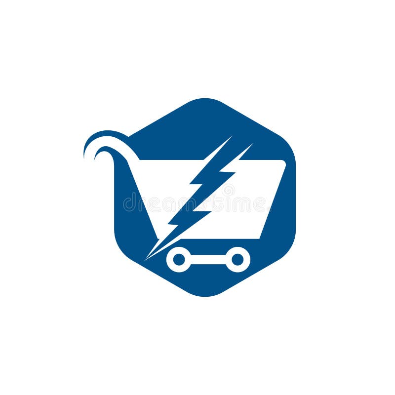 Fast Shopping Vector Logo Design. Stock Vector - Illustration of retail ...