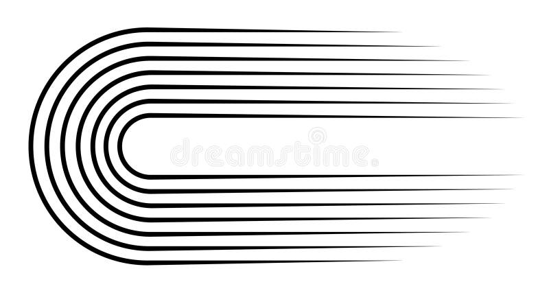 Fast Sign, Speed Lines Icon, Fast Motion Effect Element, Black Circle ...