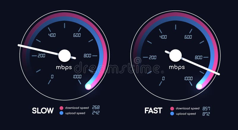 Fast and Slow Internet Speedtest Stock Vector - Illustration of data ...