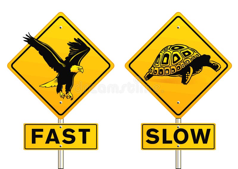 Fast and slow sign stock vector. Illustration of fast - 18670296
