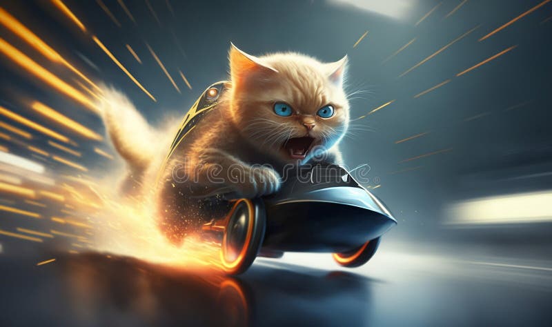 A fast speed cat AI stock illustration. Illustration of fast - 273227121