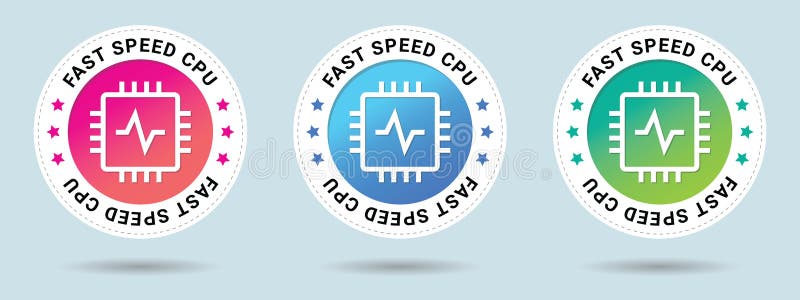 Fast Speed CPU Stamp Vector Illustration. Stock Vector - Illustration ...