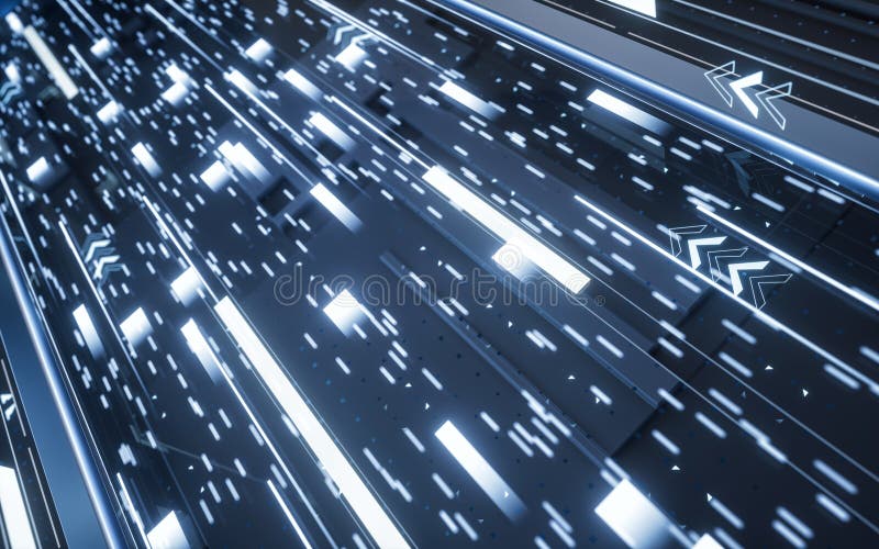 Fast Speed Electronic Transmission Circuit, 3d Rendering Stock ...