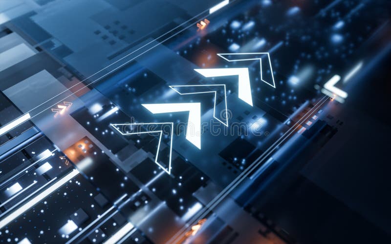 Fast Speed Electronic Transmission Circuit, 3d Rendering Stock ...