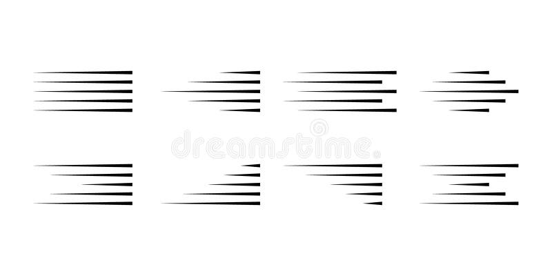 Fast Speed Lines Vector. Speed Manga Comic Vector Icons Set Stock ...