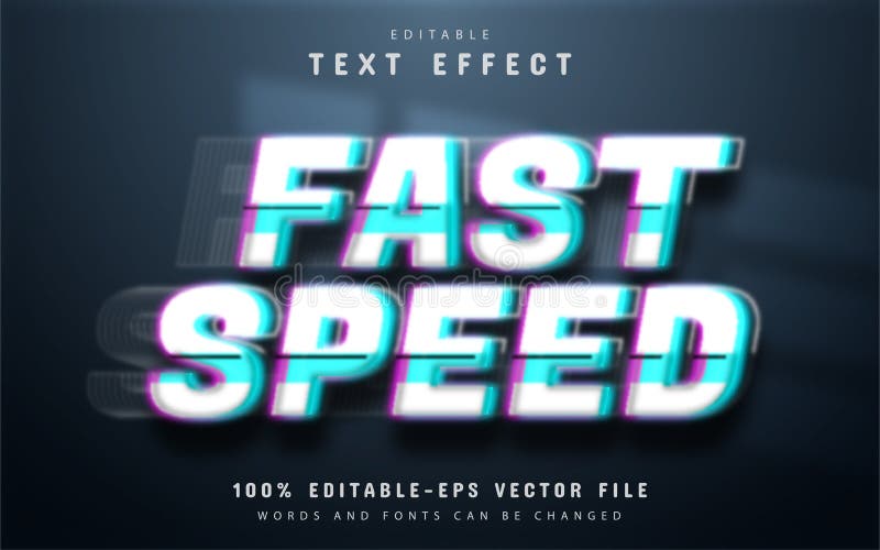 Fast Speed Text Effect Editable Stock Vector - Illustration of speed ...