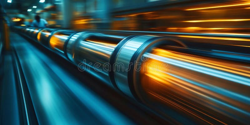 Industrial Rollers Rotating at High Speed in Production Line Stock ...