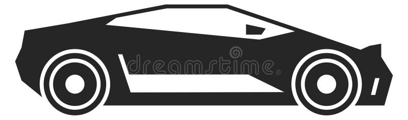 Fast Sport Car Black Icon. Auto Side View Stock Vector - Illustration ...