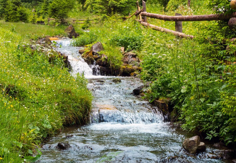 Fast stream with cascade. stock image. Image of outdoor - 47613973