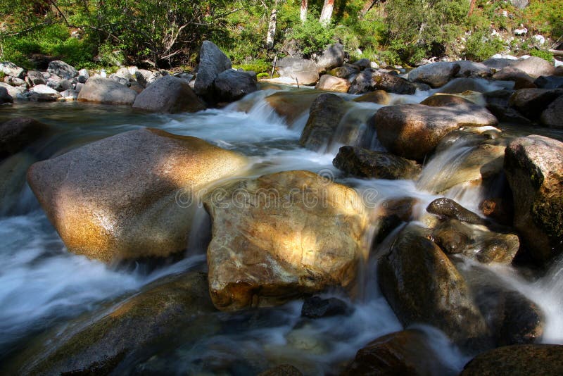 Fast Stream of the Mountain River Stock Photo - Image of splash ...