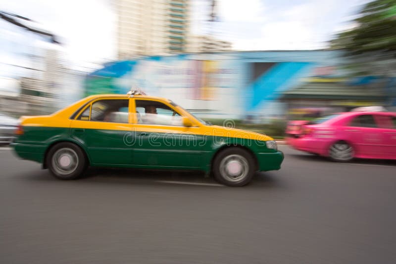 Fast taxi in city traffic stock photo. Image of crowded - 2749142