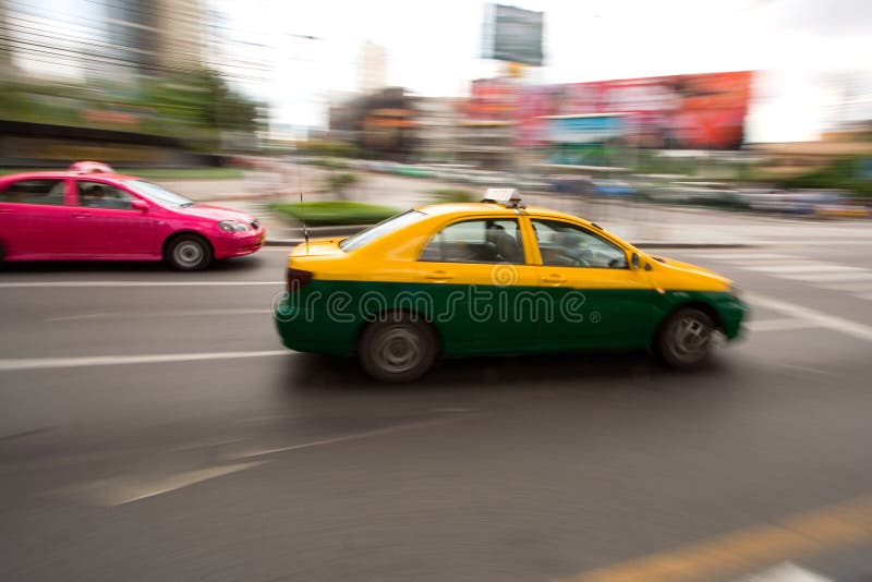 Fast taxi in city traffic stock image. Image of blurred - 2749145