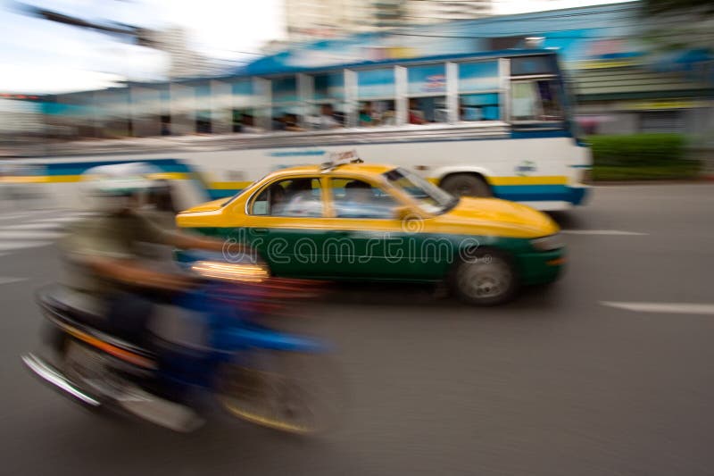 Fast taxi in city traffic stock photo. Image of gridlock - 2749158