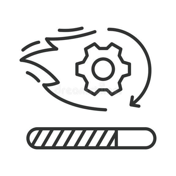 Fast Technical Updates, Icon in Line Design. Fast Technical Updates ...