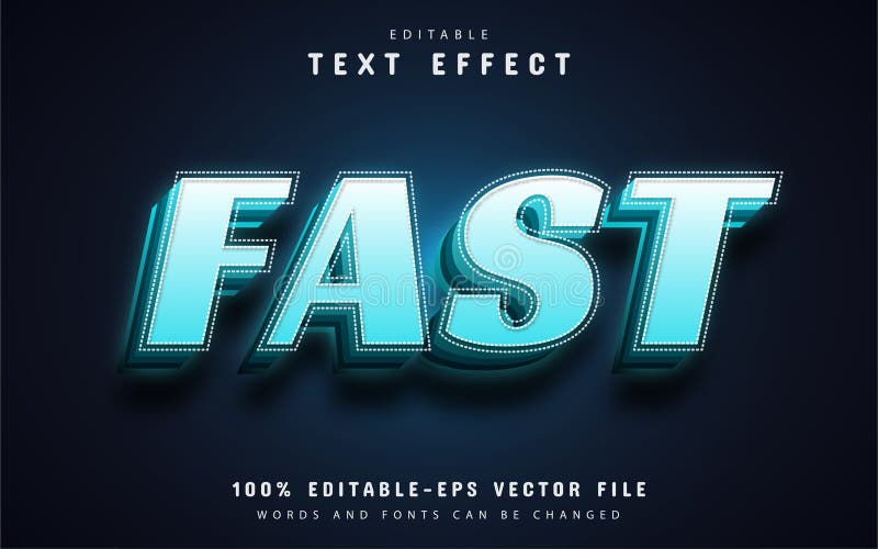Fast Text, 3d Gradient Text Effect Stock Vector - Illustration of font ...