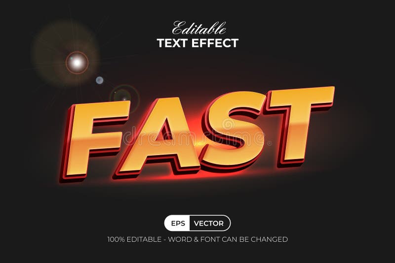 Fast Text Effect 3d Style. Editable Text Effect Stock Vector ...