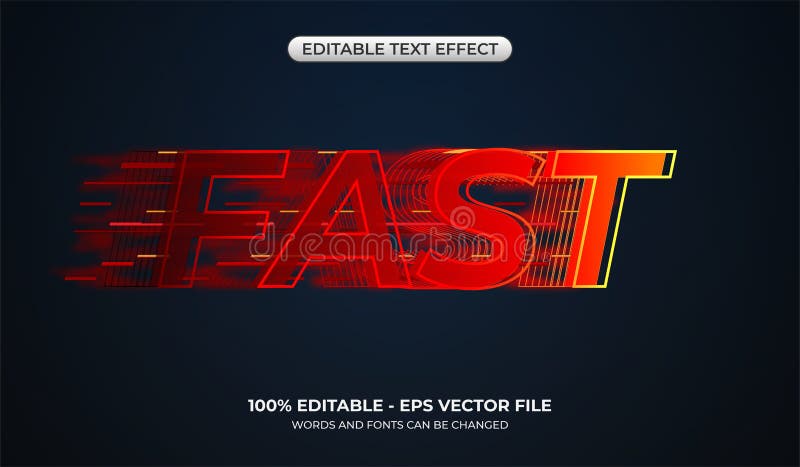 Fast Text Effect. Editable Speed Automotive Text Effect Stock ...