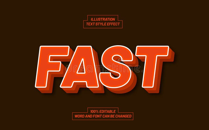 Fast Orange Text Style Effect Stock Vector - Illustration of cool ...