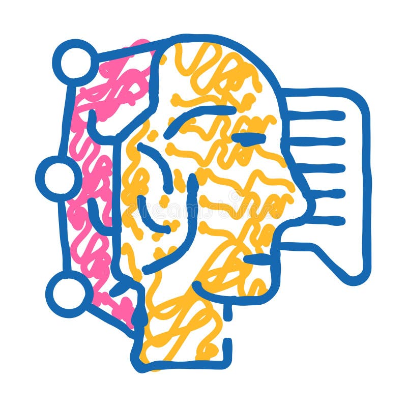 Fast Think and Answer Call Center Operator Icon Doodle Illustration ...