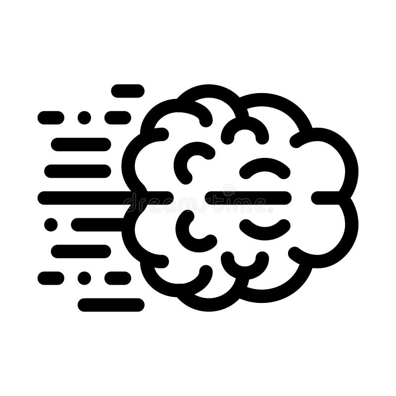 Fast Think Brain Icon Vector Outline Illustration Stock Vector ...