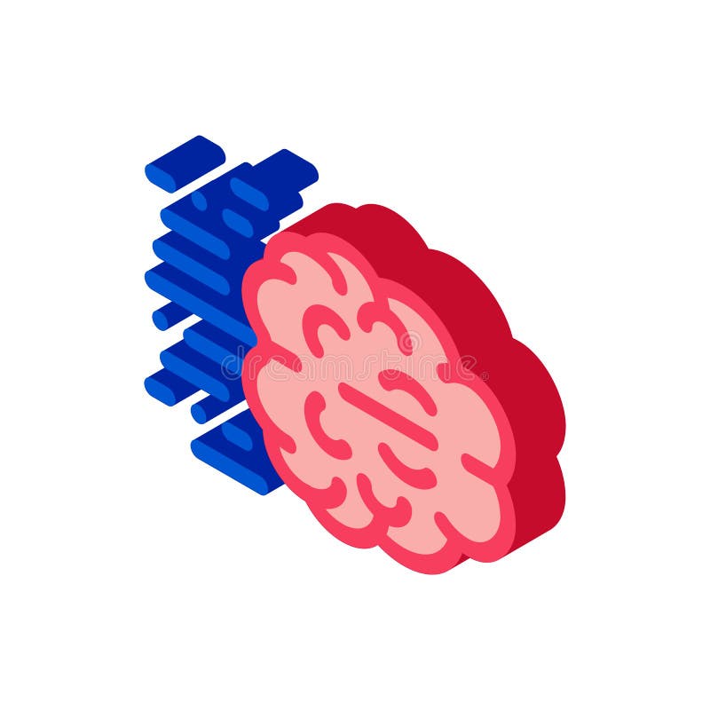 Fast Think Brain Isometric Icon Vector Illustration Stock Vector ...