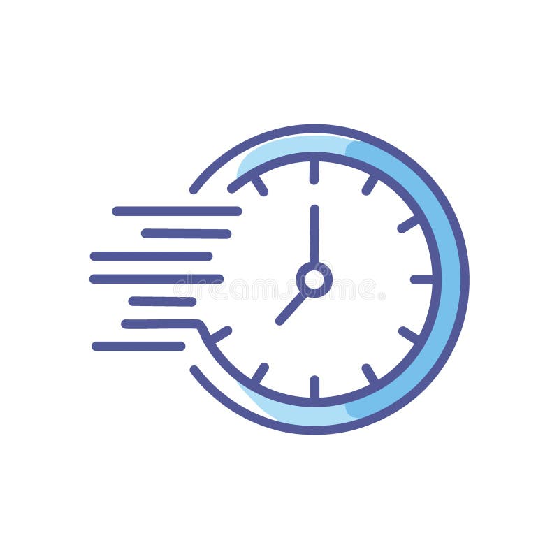 Fast Time Clock. Clock with Fast Speed Lines, Symbolizing Efficiency ...