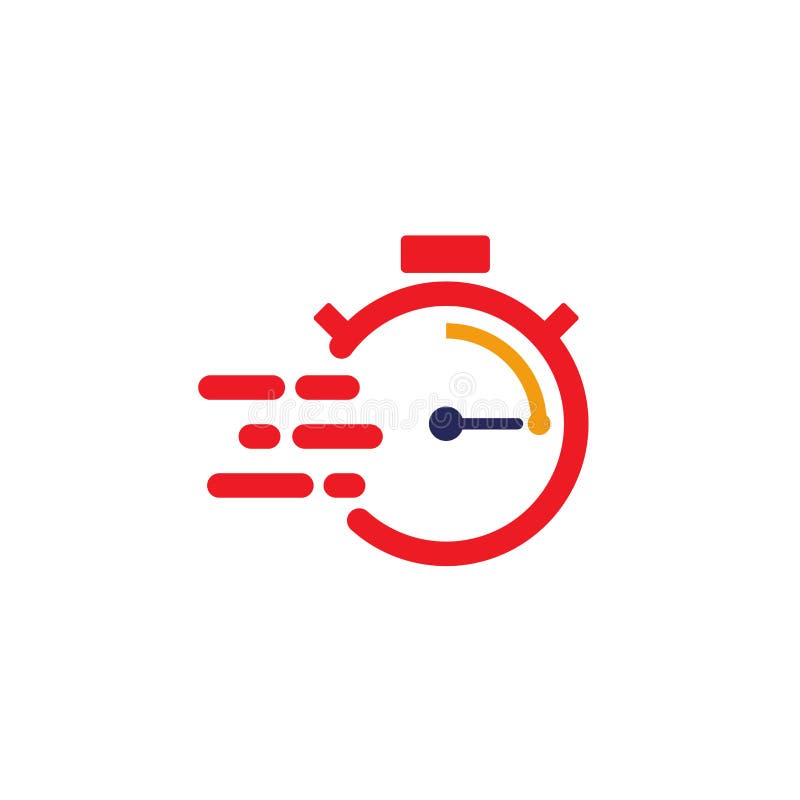 Fast Time Delivery Icon. Stopwatch in Motion. Deadline Concept Design ...