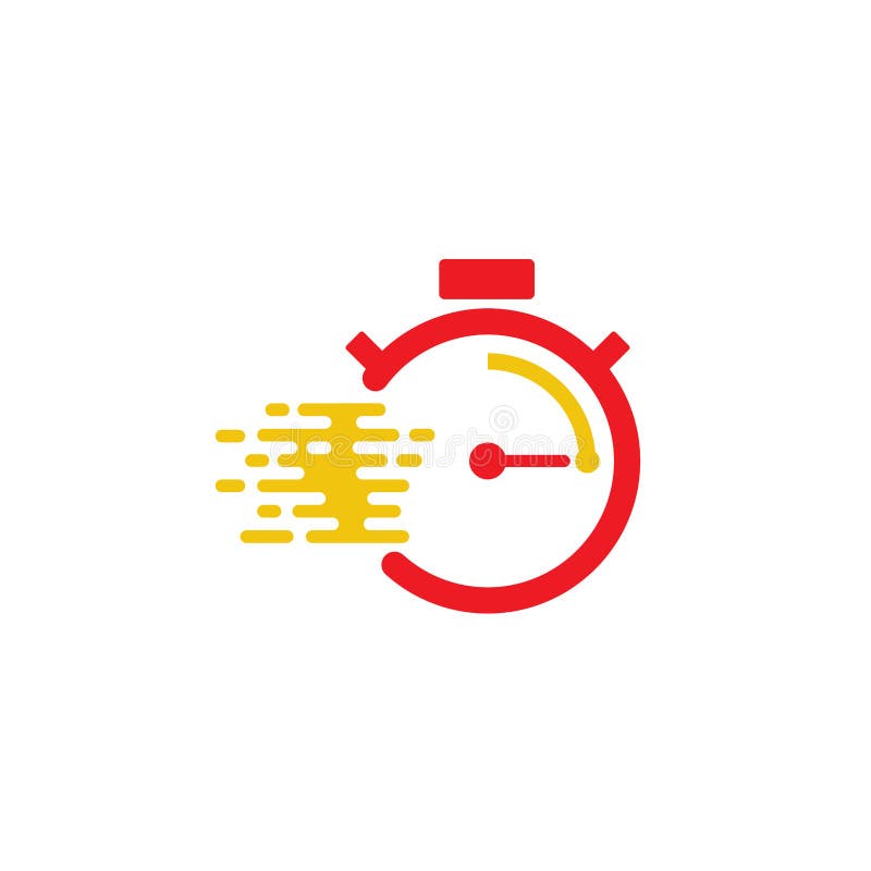 Fast Time Delivery Icon. Stopwatch in Motion. Deadline Concept Design ...