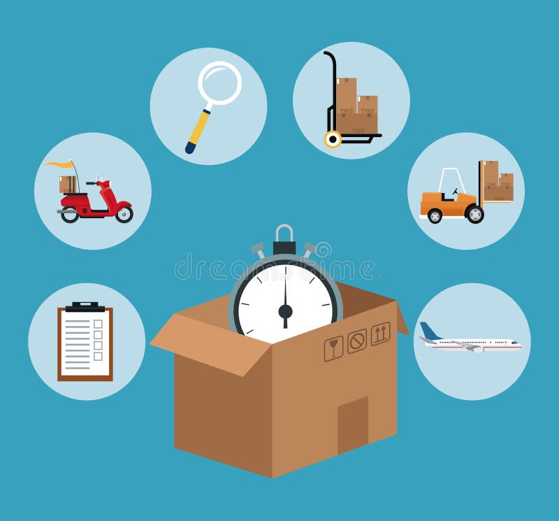 Fast Time Delivery Transport Logistic Stock Vector - Illustration of ...