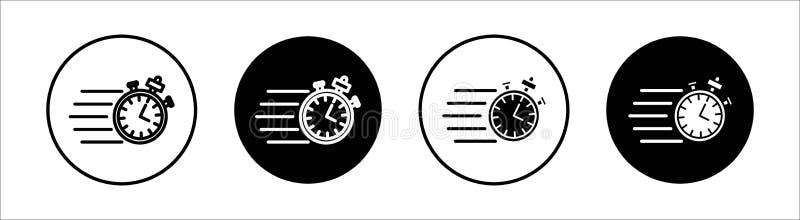 Fast Time Flat Line Icon Set. Fast Time Thin Line Illustration Vector ...