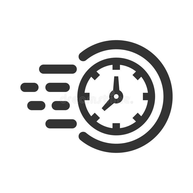 Fast time icon stock vector. Illustration of move, clock - 269380530