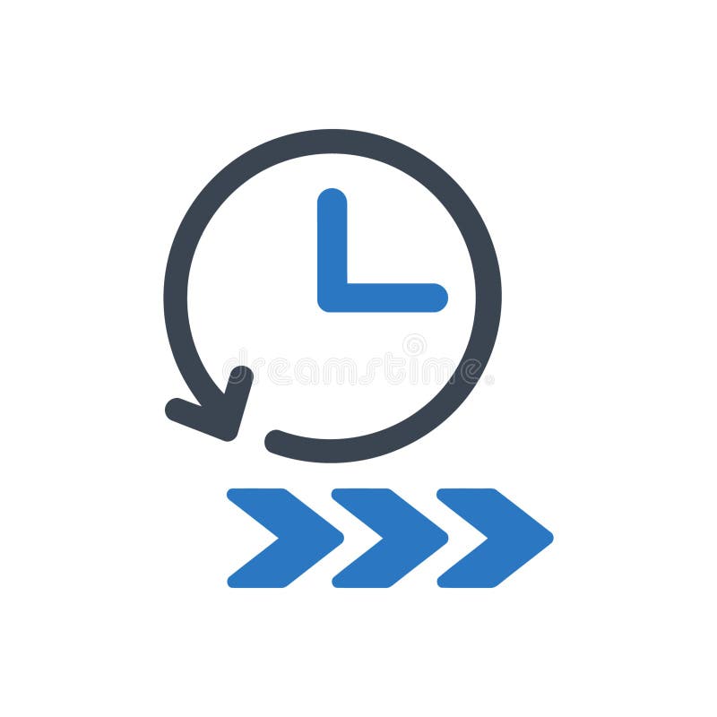 Fast Time Icon stock vector. Illustration of clock, progress - 361528786