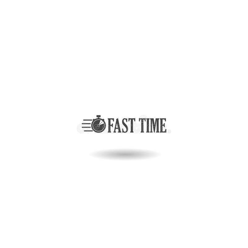 Fast Time Logo Icon with Shadow Stock Vector - Illustration of sign ...