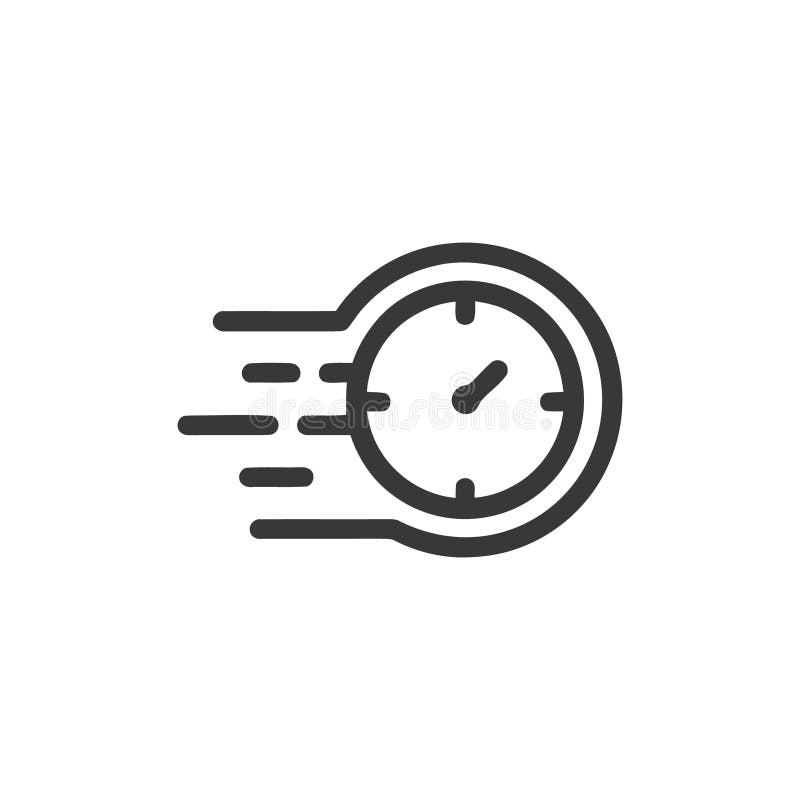 Fast Time Clock Icon: Modern Speed and Efficiency Symbol Stock Vector ...