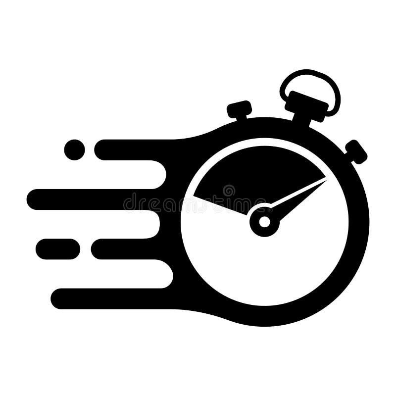 Fast Time or Fast Stopwatch Icon. Speedometer or Speed Vector ...
